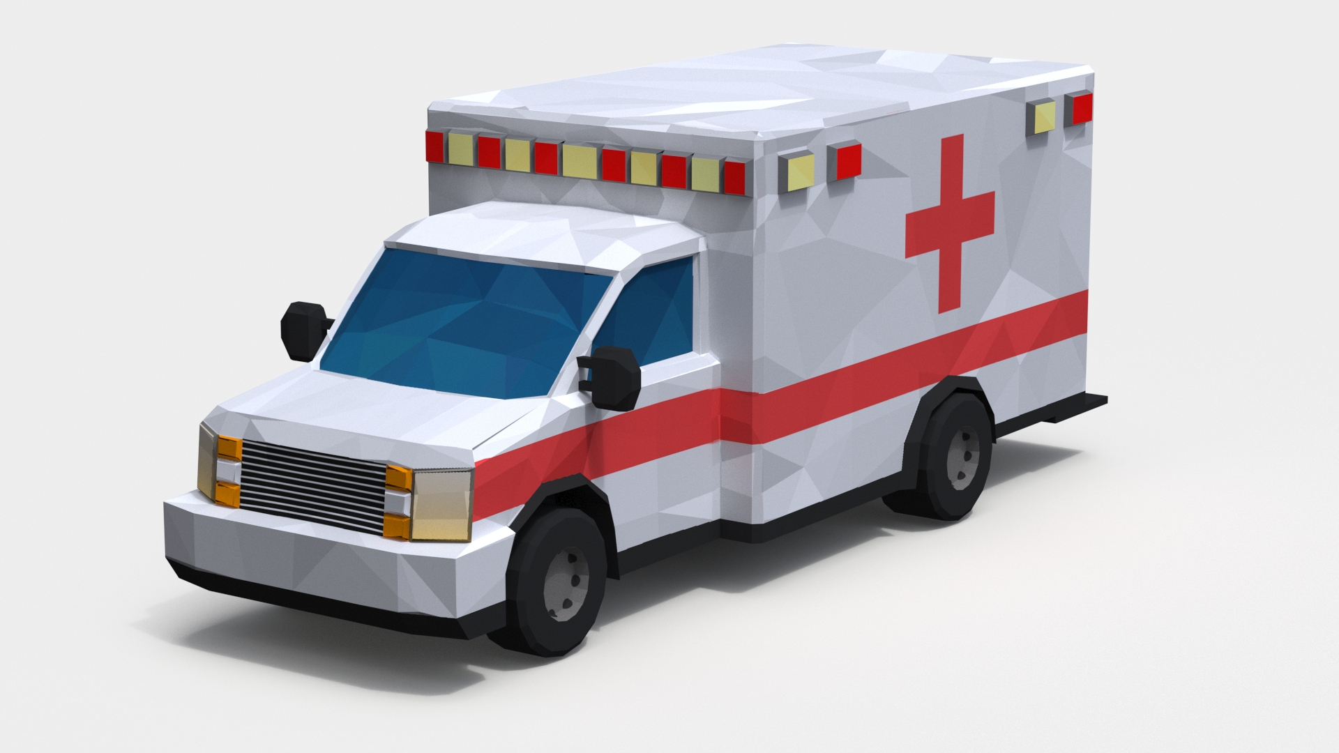 3D Low Poly Stylized Model Ambulance - TurboSquid 2273060