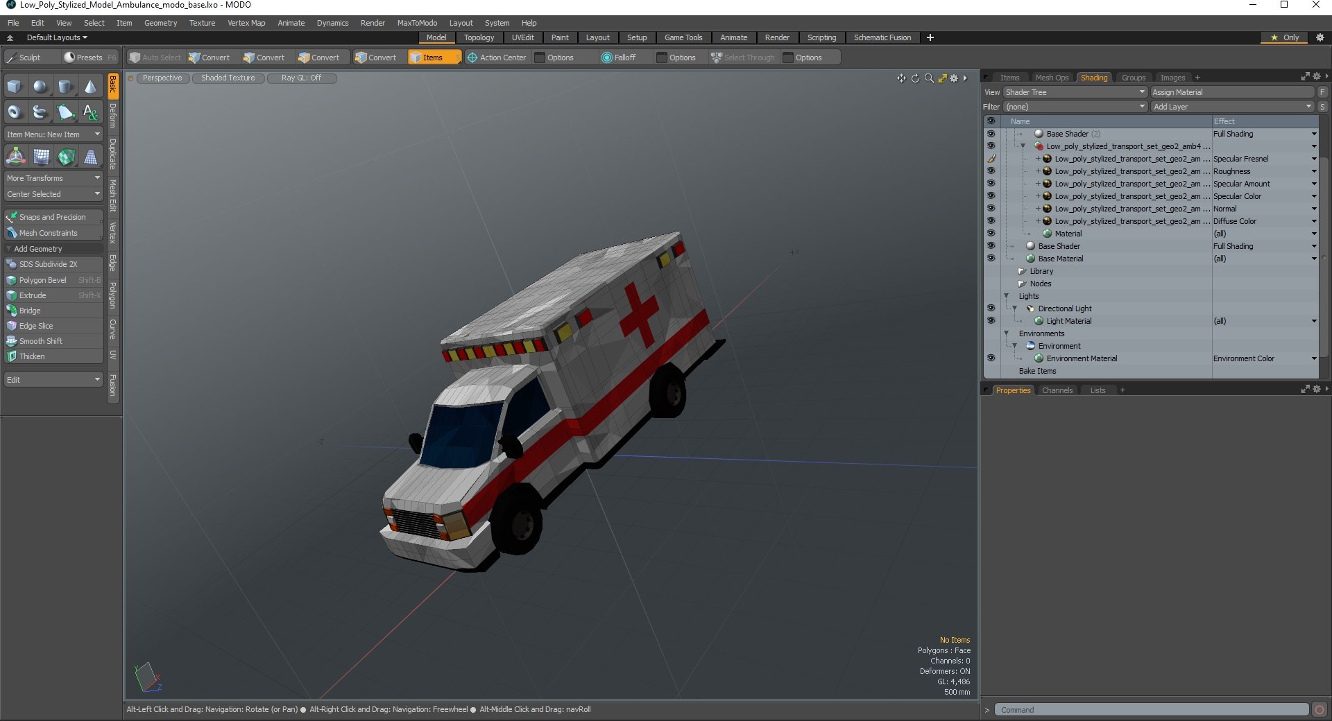 3D Low Poly Stylized Model Ambulance - TurboSquid 2273060