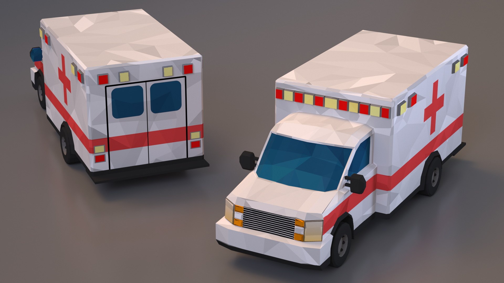 3D Low Poly Stylized Model Ambulance - TurboSquid 2273060