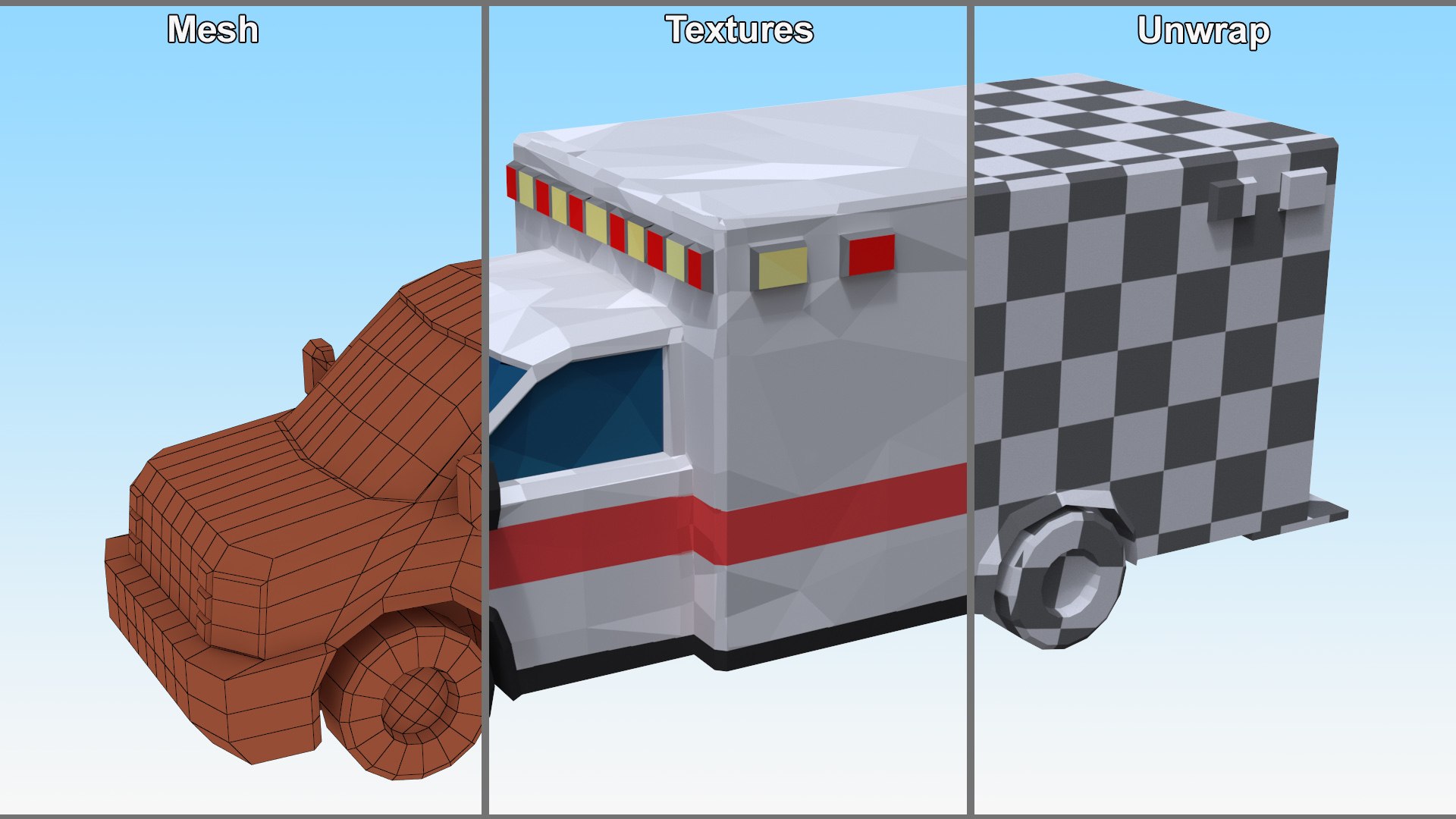 3D Low Poly Stylized Model Ambulance - TurboSquid 2273060