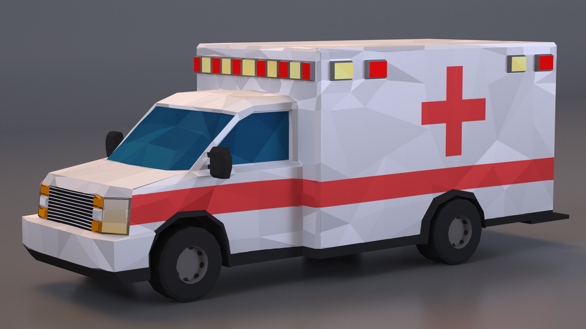 3D Low Poly Stylized Model Ambulance - TurboSquid 2273060
