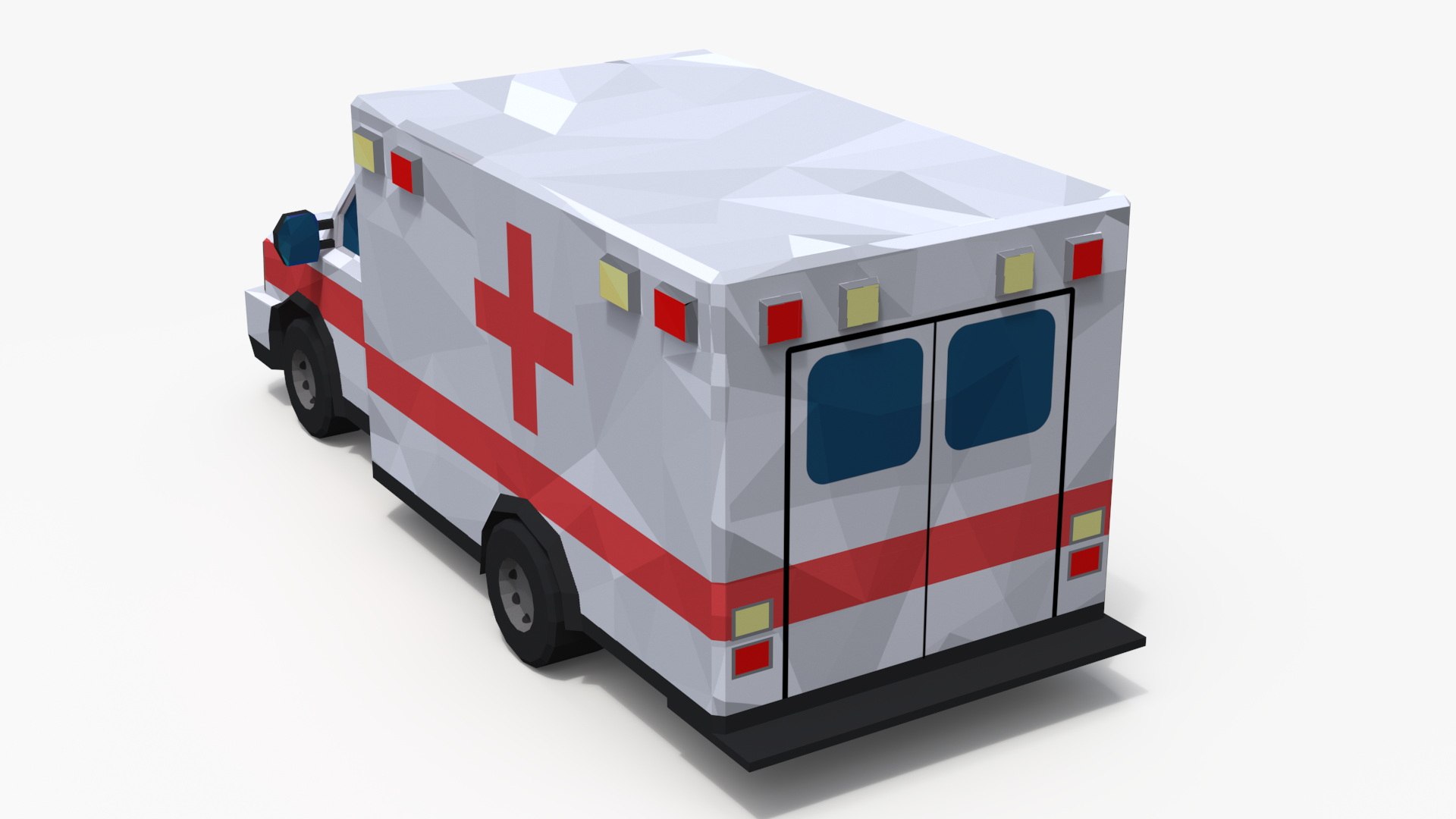3D Low Poly Stylized Model Ambulance - TurboSquid 2273060