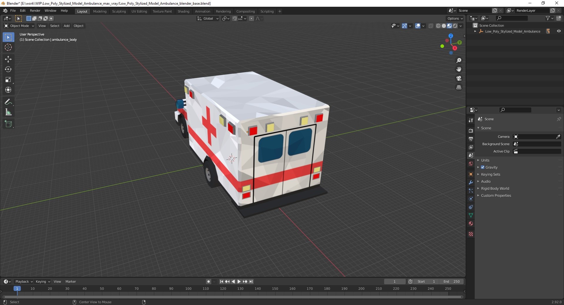 3D Low Poly Stylized Model Ambulance - TurboSquid 2273060