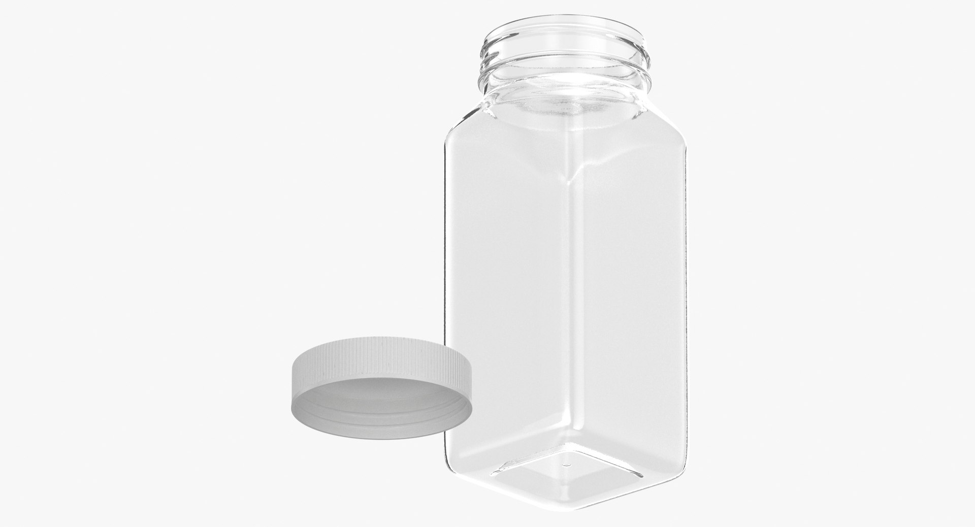 3D 8oz 240ml Plastic Square Bottles Transparent Collection 01 - 5 ...