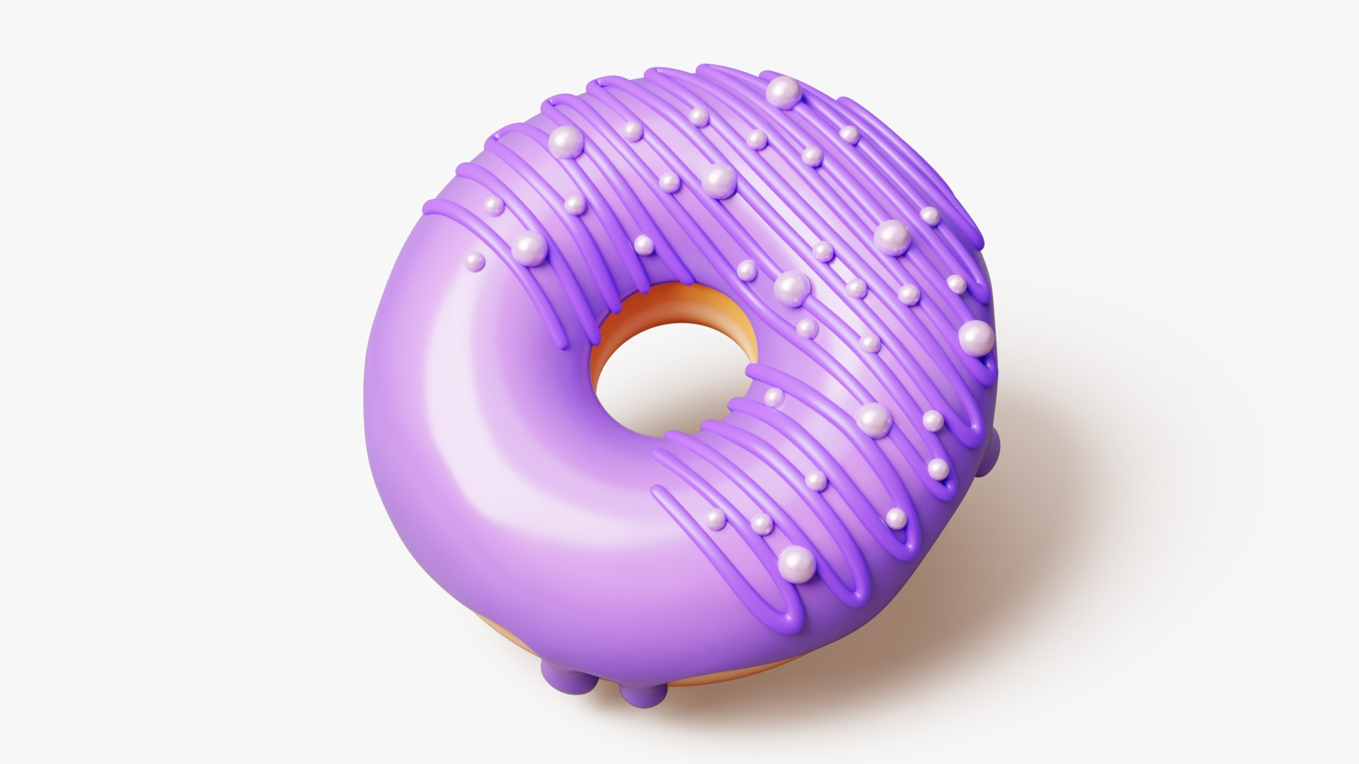 Purple Donut With Pearls 3D Model - TurboSquid 2351388