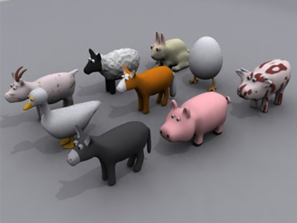 3d farm animals model
