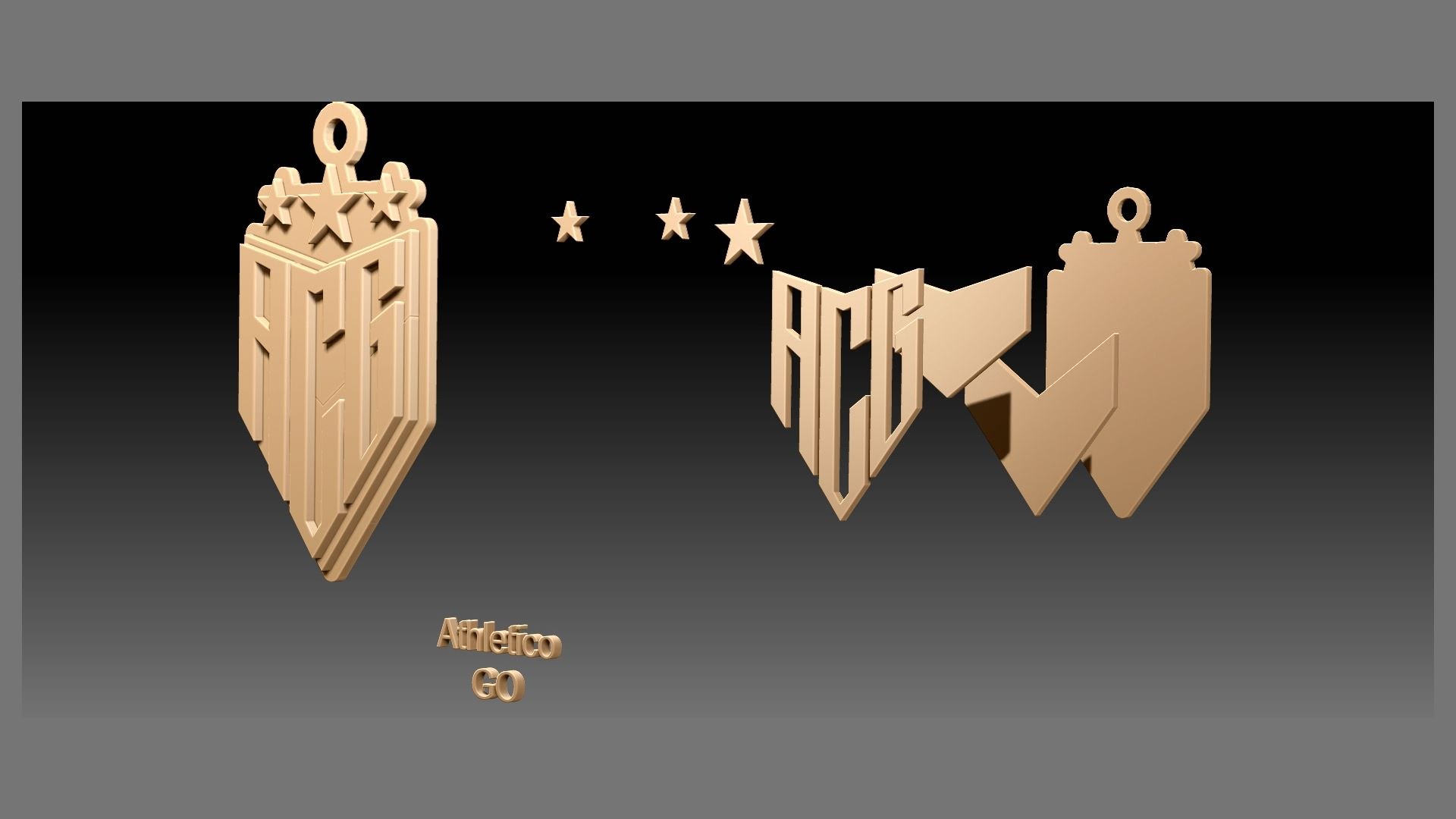 3D Atletico-go Logo Printable And Renderable Logo Shields Keychan Model ...