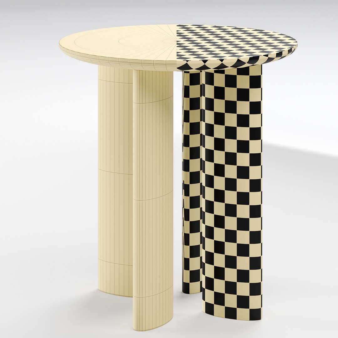 Circular Colorful Side Table 3D - TurboSquid 2400426