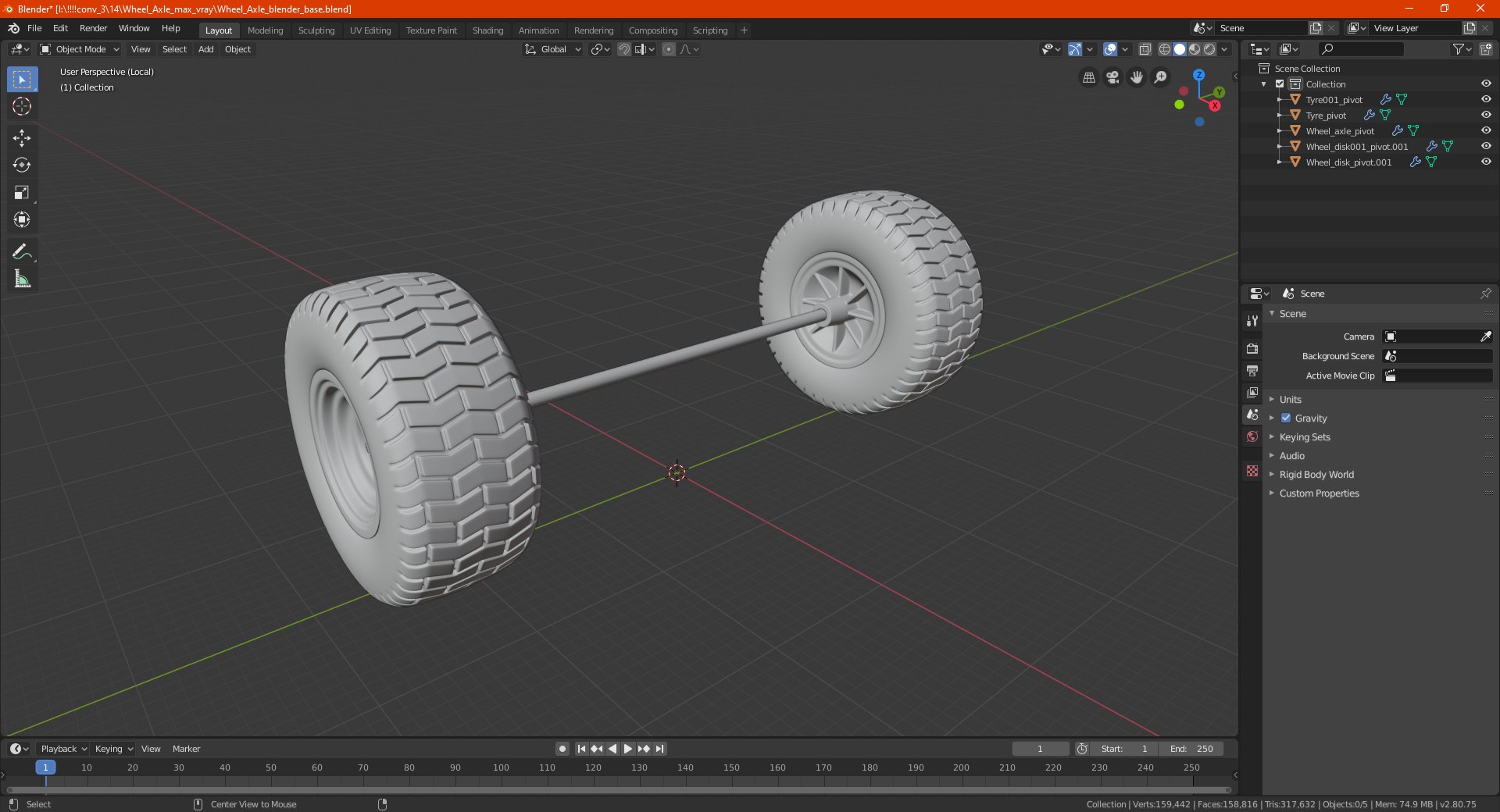 3D model Wheel Axle - TurboSquid 1726499