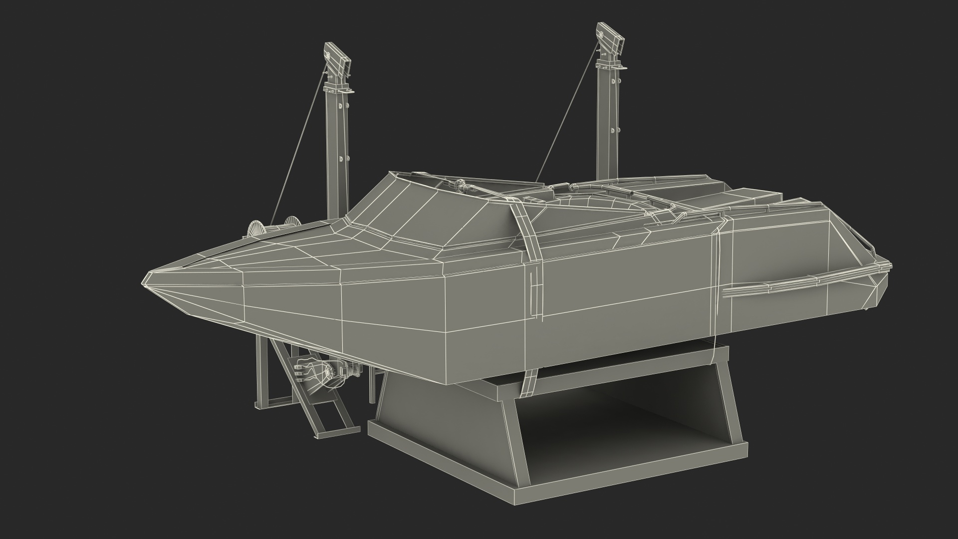 Boat Crane Lifting Motorboat 3D Model - TurboSquid 1596978