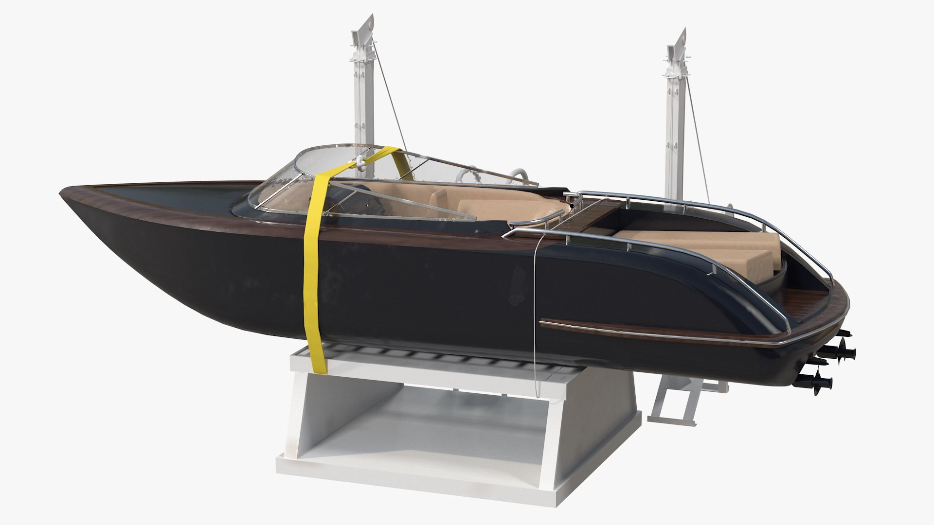 Boat crane lifting motorboat 3D model - TurboSquid 1596978