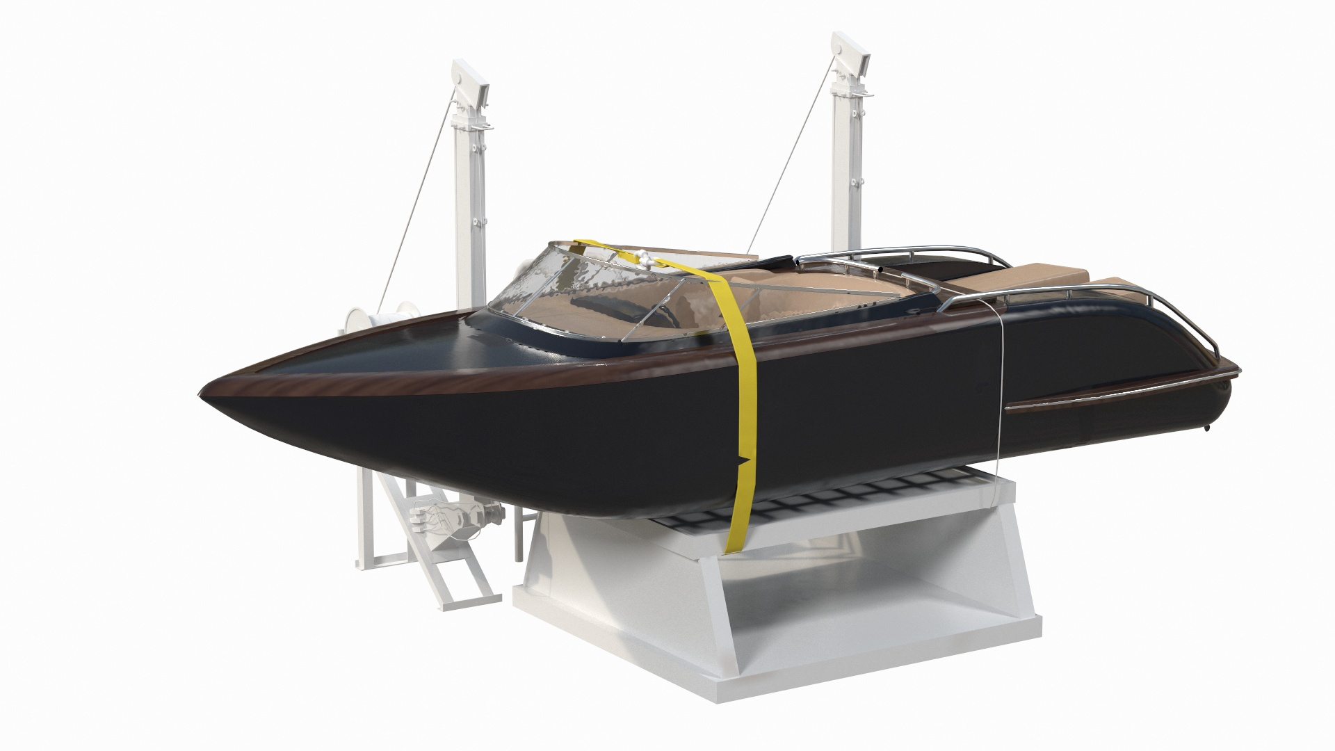 Boat Crane Lifting Motorboat 3D Model - TurboSquid 1596978