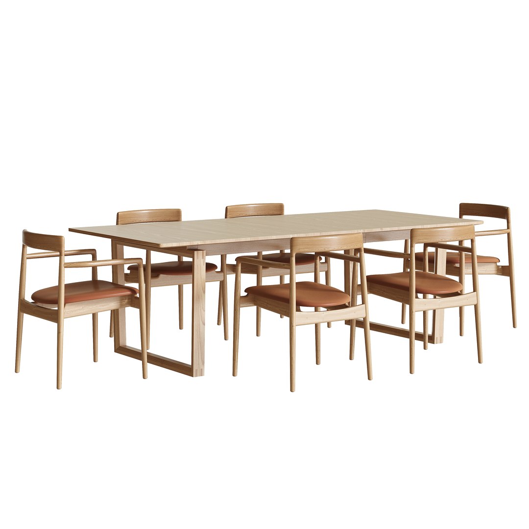 3D Bolia Calma Chair Nord Table Dining Set - TurboSquid 2225975