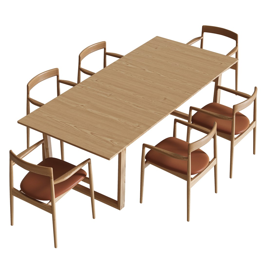 3D Bolia Calma Chair Nord Table Dining Set - TurboSquid 2225975