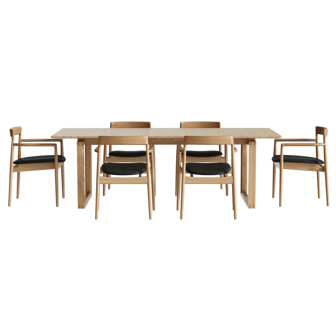 3D Bolia Calma Chair Nord Table Dining Set - TurboSquid 2225975