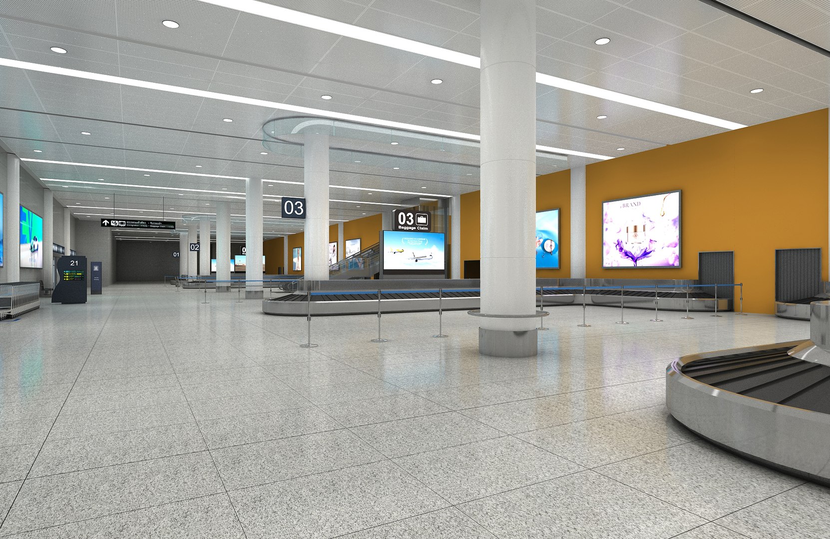 Airport Baggage Reclaim Hall 01 3D - TurboSquid 2245468