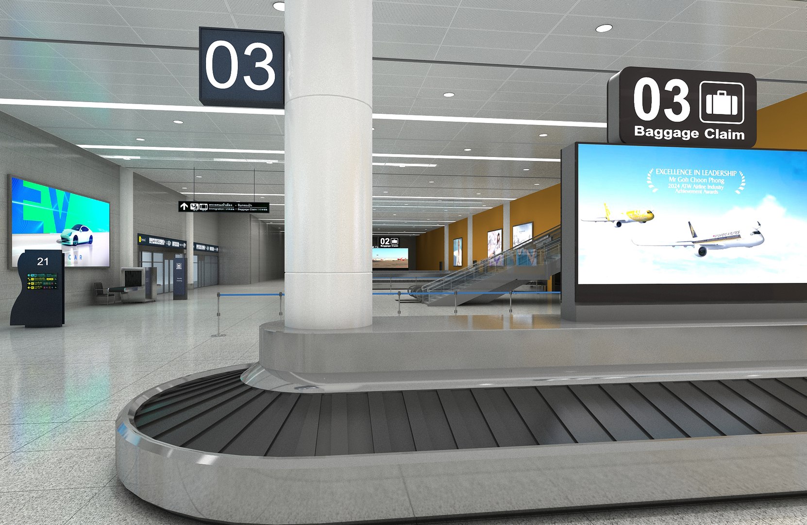 Airport Baggage Reclaim Hall 01 3D - TurboSquid 2245468