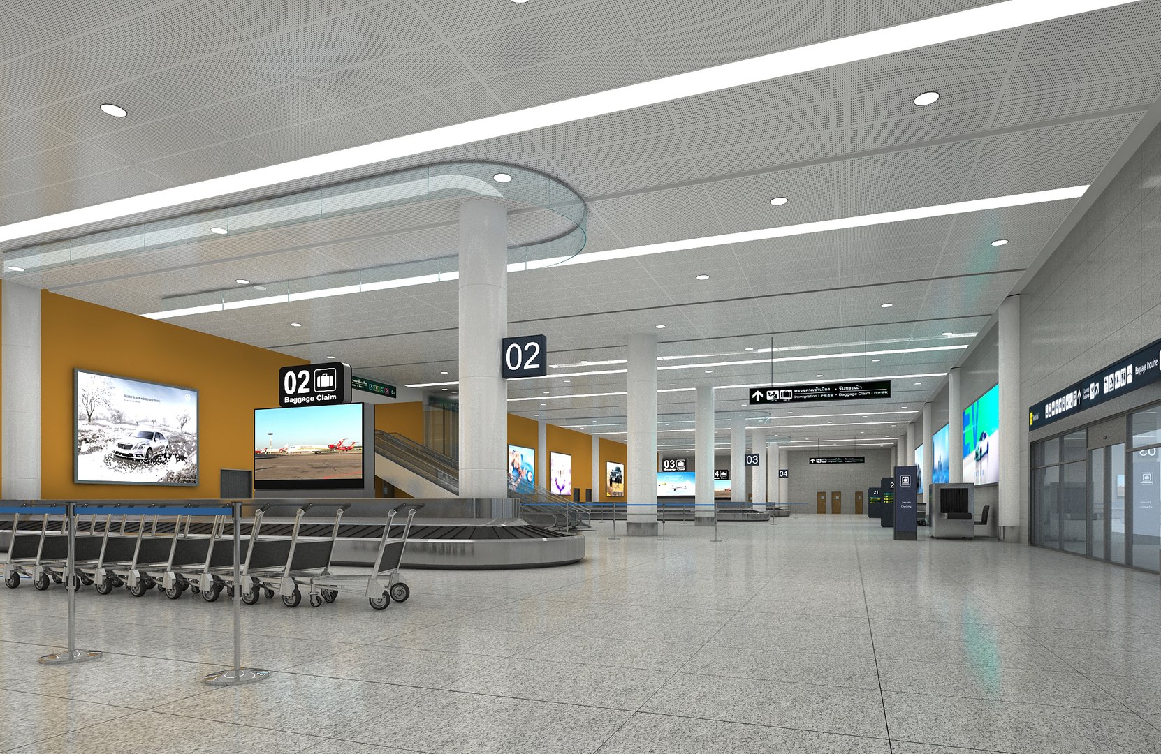 Airport Baggage Reclaim Hall 01 3D - TurboSquid 2245468