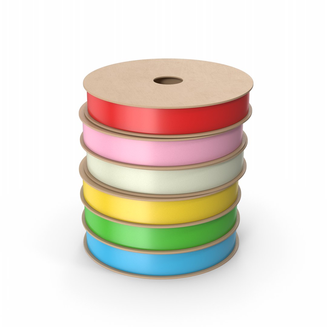 3D Ribbon Reels Model - TurboSquid 2096190
