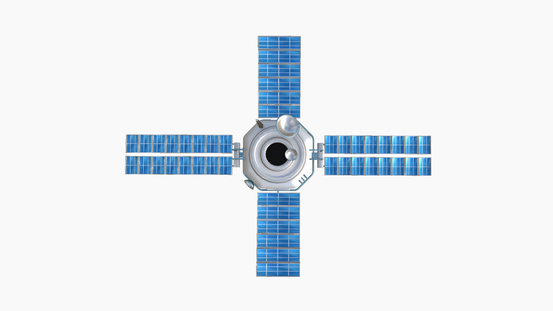 Satellite H03 White Blue - SciFi Space Design 3D Model - TurboSquid 2227358