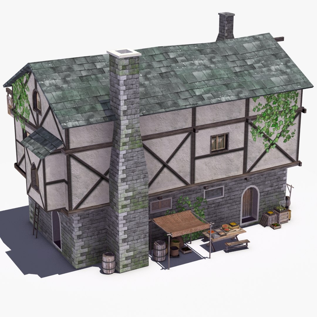 Old Medieval Tavern 3d Model