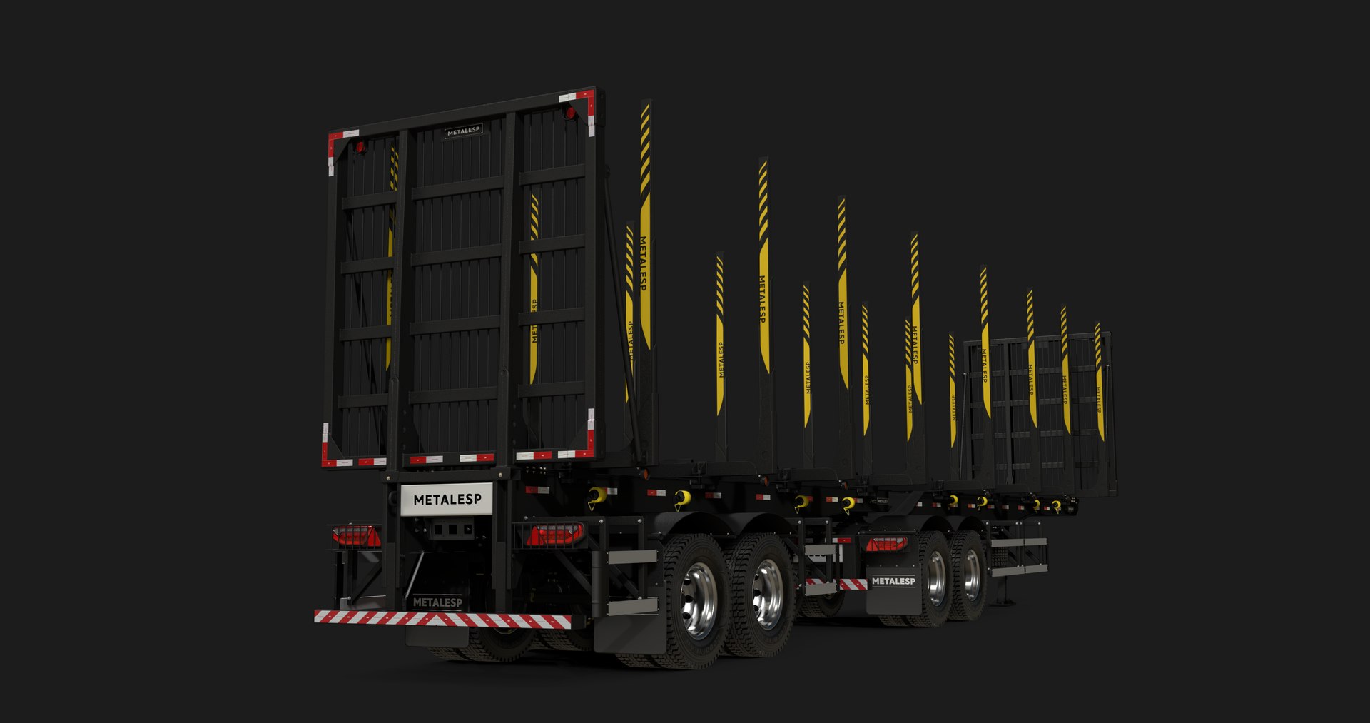 modelo 3d Metalesp Logging Trailer Bi-Train - TurboSquid 1974743