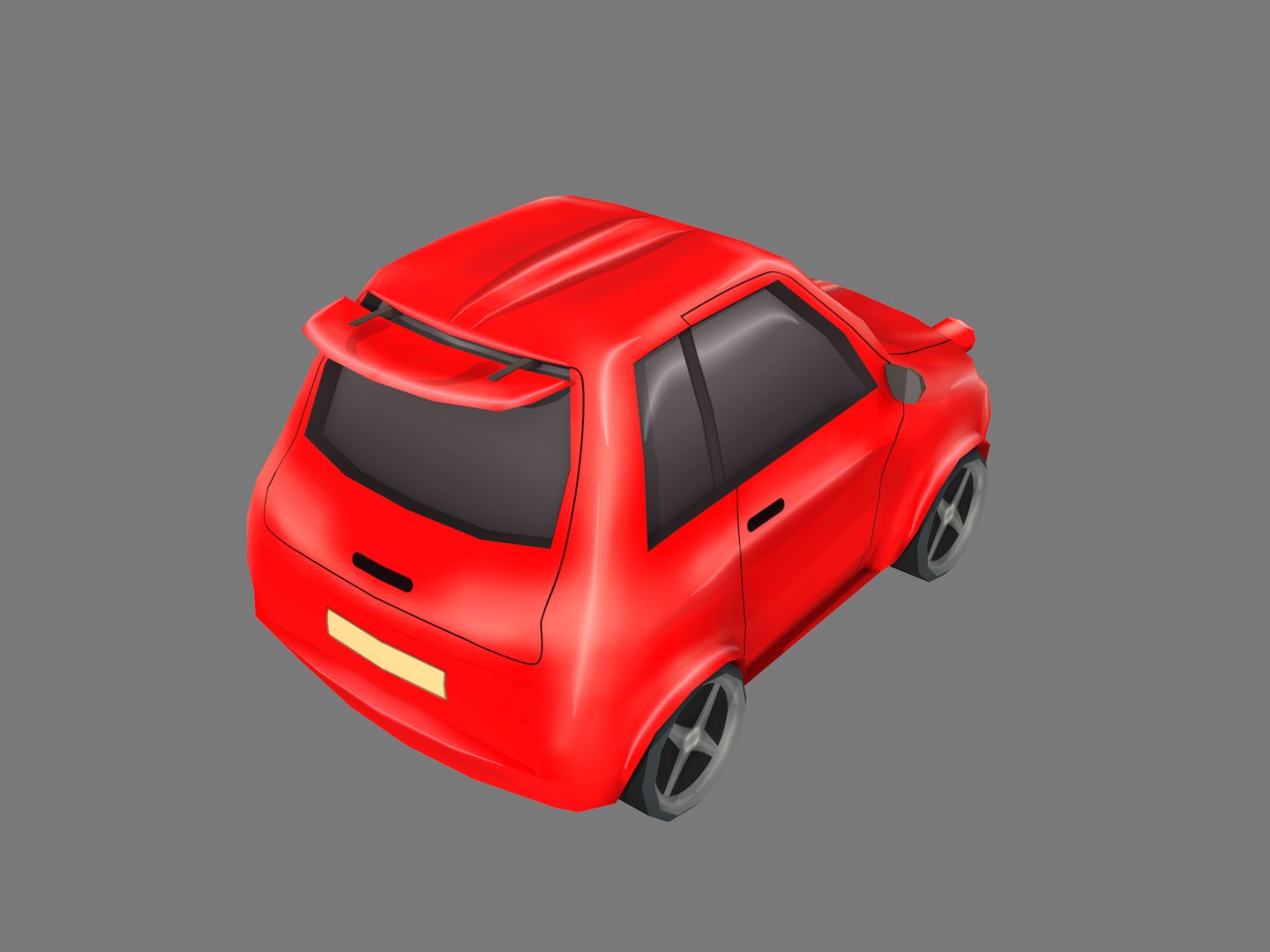3D cartoon red car - TurboSquid 1458801