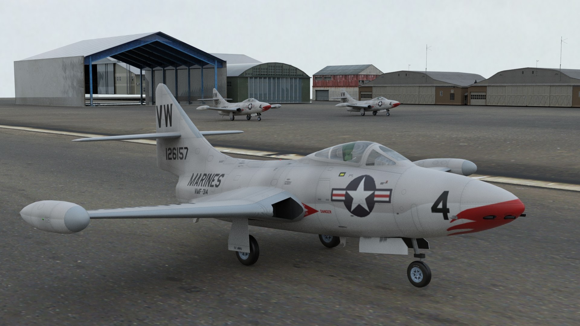 3D F9f Navy Jet Panther Model - TurboSquid 1695888