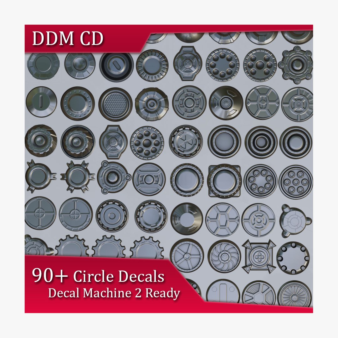 3D Ddm Cd Circle Decals Decal Machine 2 Ready Pack Model - TurboSquid 1976016