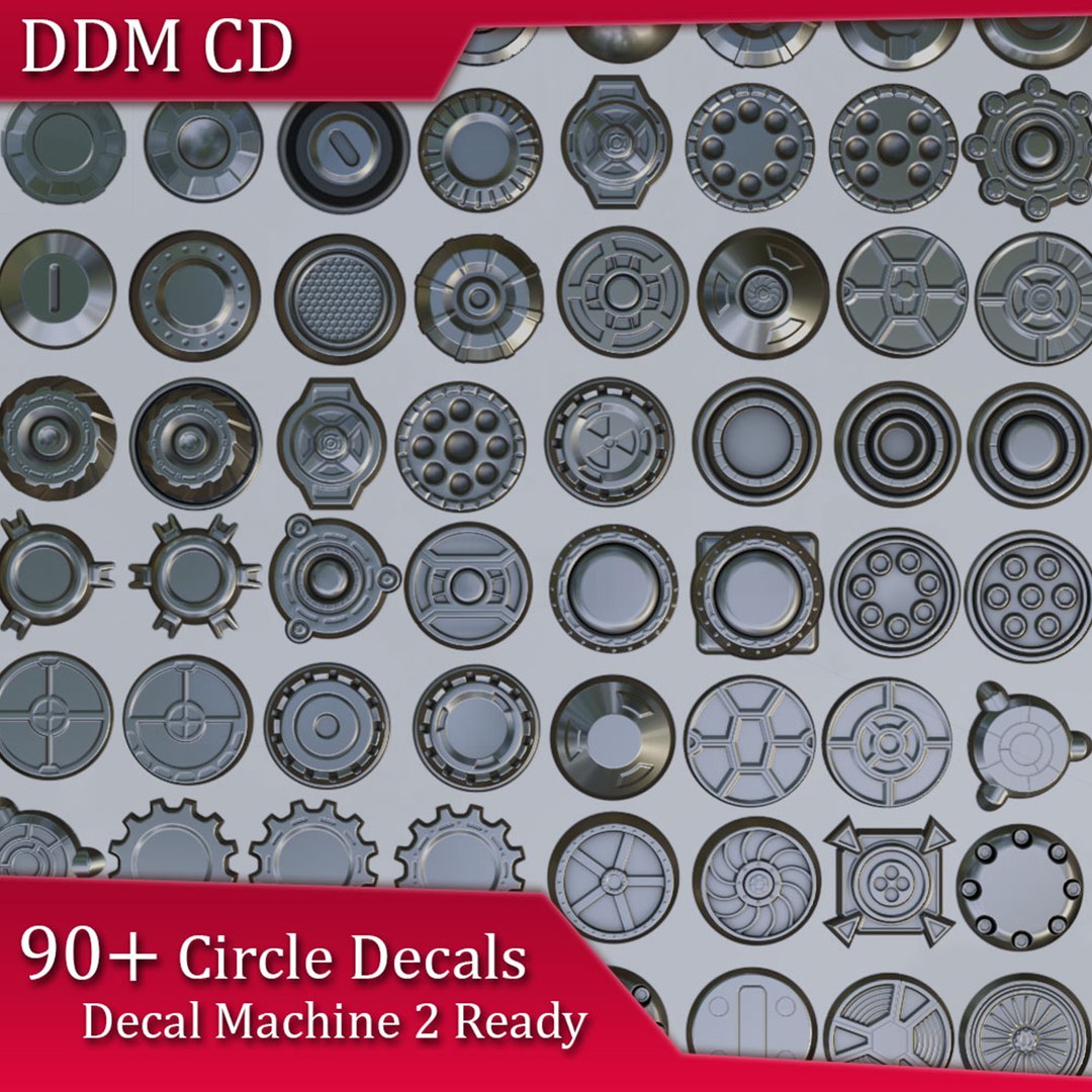3D Ddm Cd Circle Decals Decal Machine 2 Ready Pack Model - TurboSquid ...