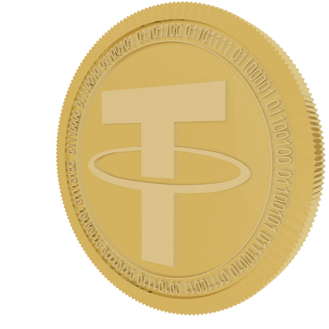 Tether gold coin 3D - TurboSquid 1461892