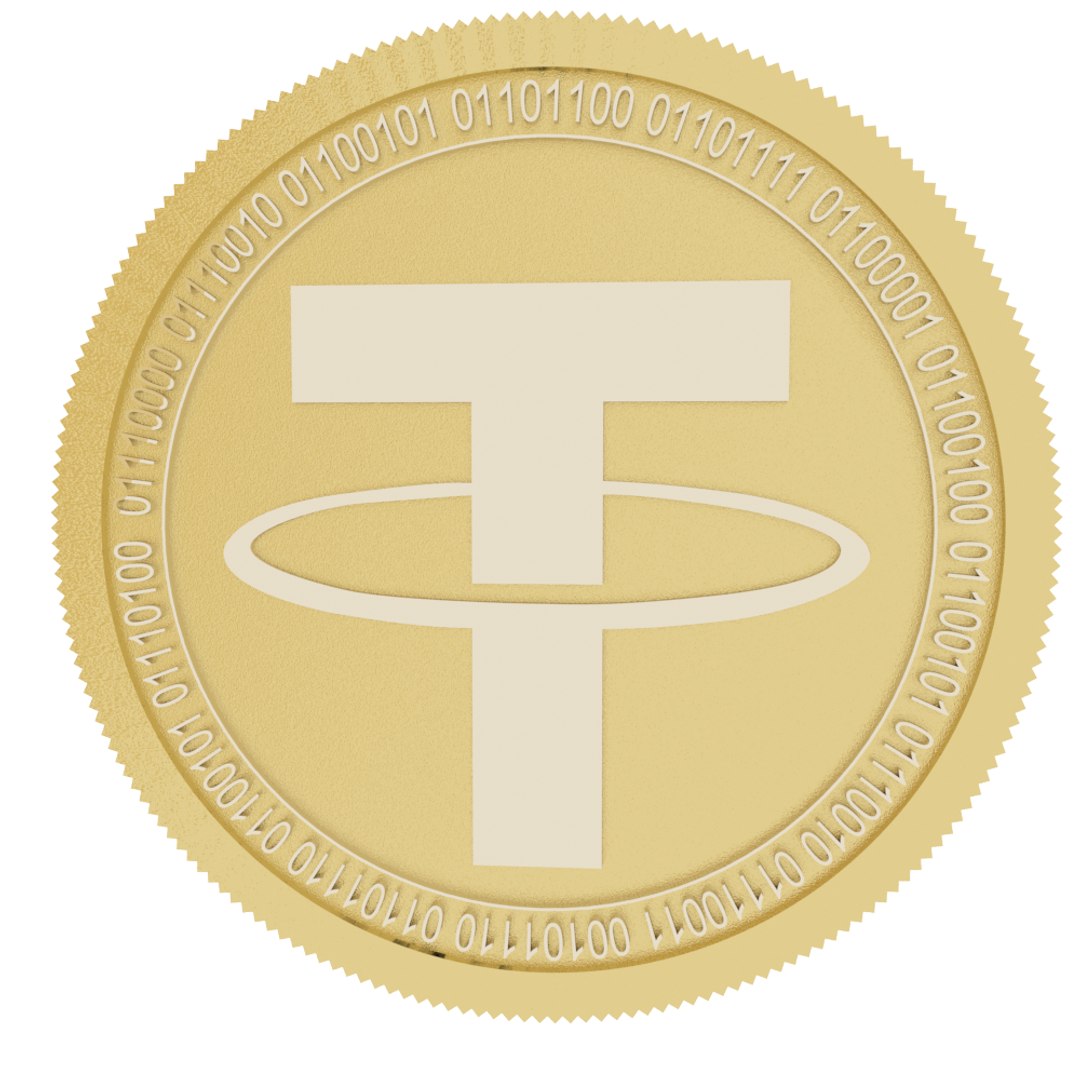 Tether gold coin 3D - TurboSquid 1461892