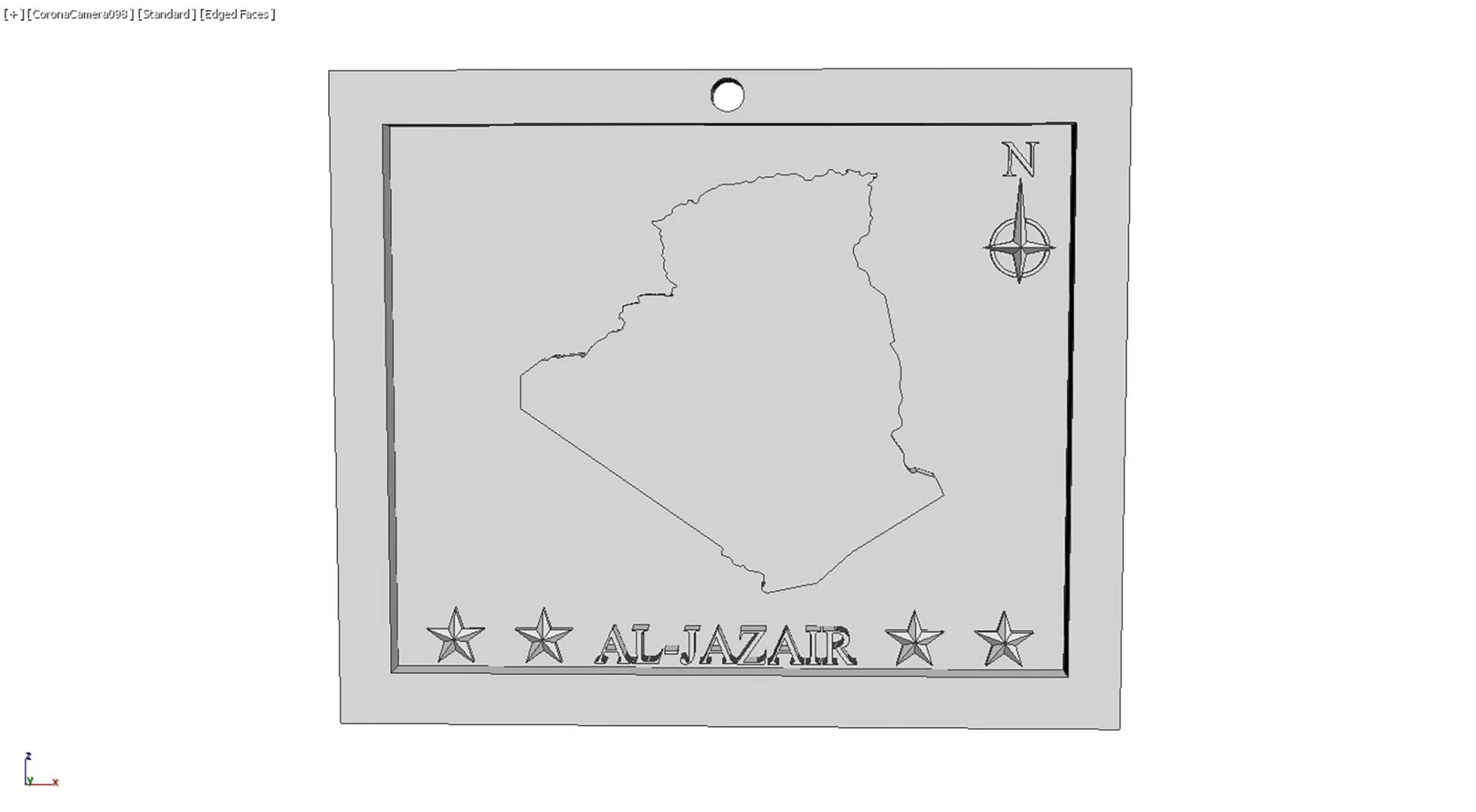 Algeria-Al Jazair Map Print 3D model - TurboSquid 1726613