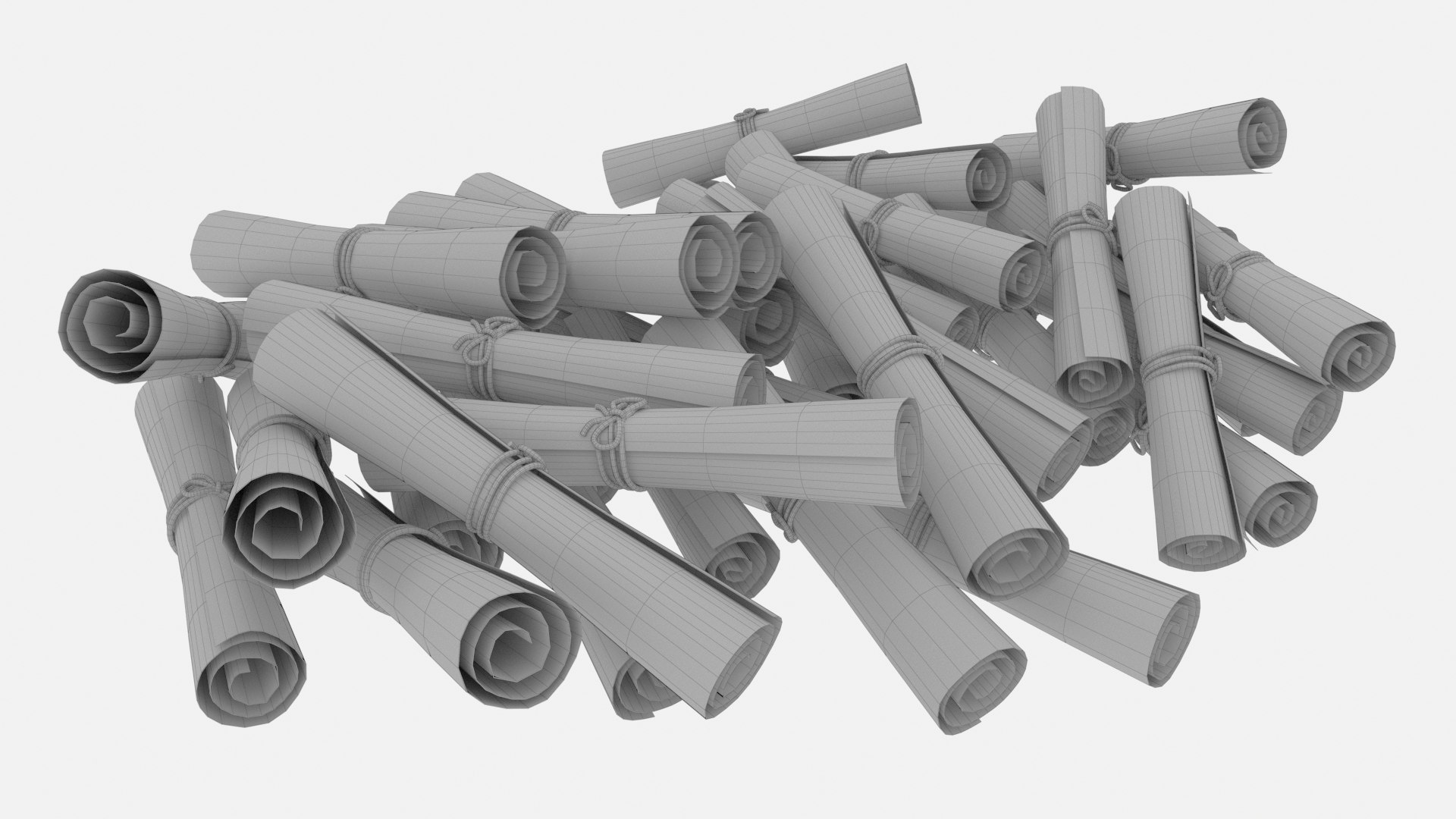 Paper Scrolls Pile 3D Model - TurboSquid 2054142