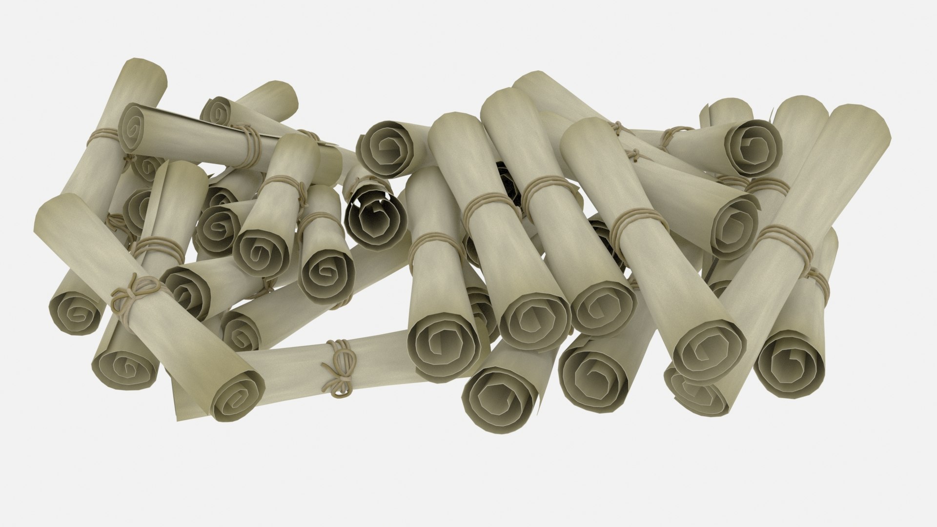 Paper Scrolls Pile 3D Model - TurboSquid 2054142