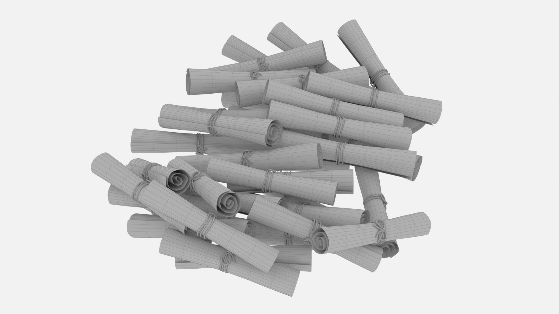 Paper Scrolls Pile 3D Model - TurboSquid 2054142