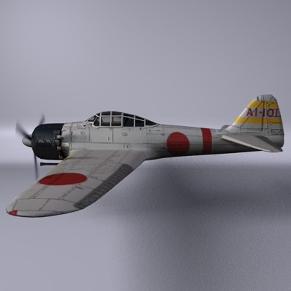 mitsubishi a6m3 zero 3d obj