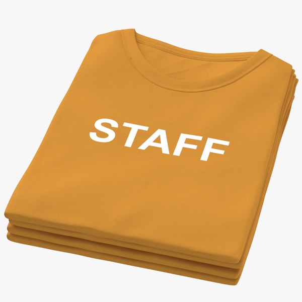 Female Crew Neck Folded Stacked Orange Staff 01 model - TurboSquid 1790880