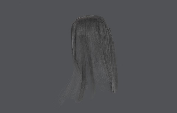 3D Gray womens hair - TurboSquid 2008323