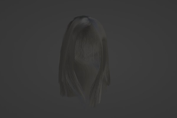3D Gray womens hair - TurboSquid 2008323