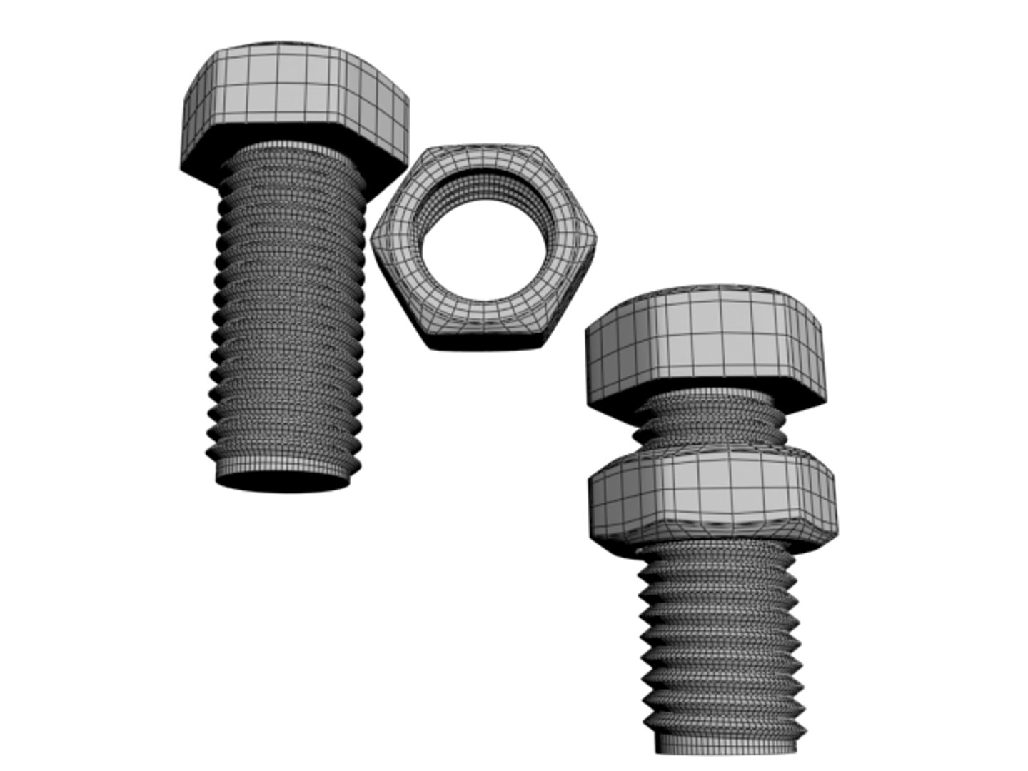3D Model Nut Bolt - TurboSquid 1570918