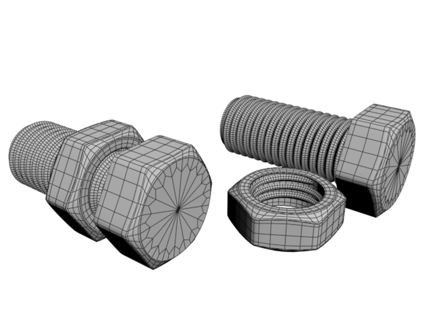 3D Model Nut Bolt - TurboSquid 1570918