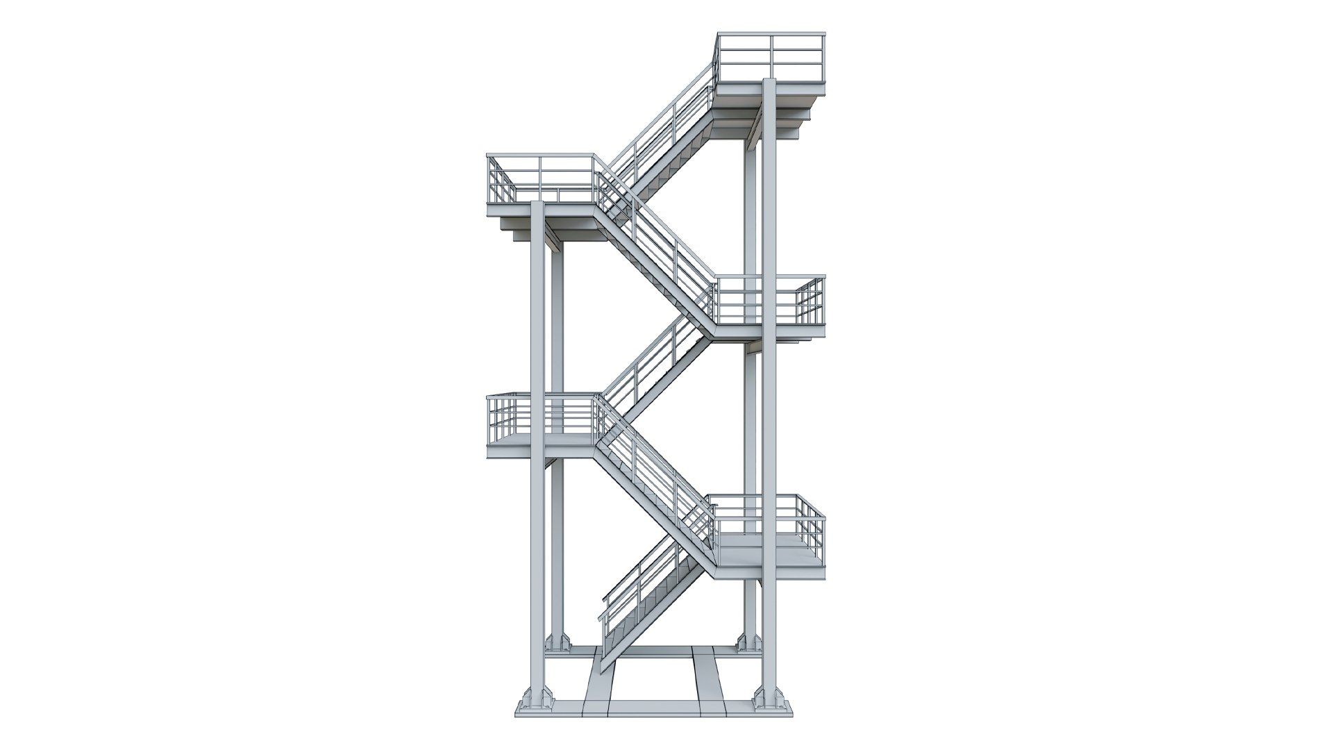 Industrial Escape Stair Model - TurboSquid 1707360