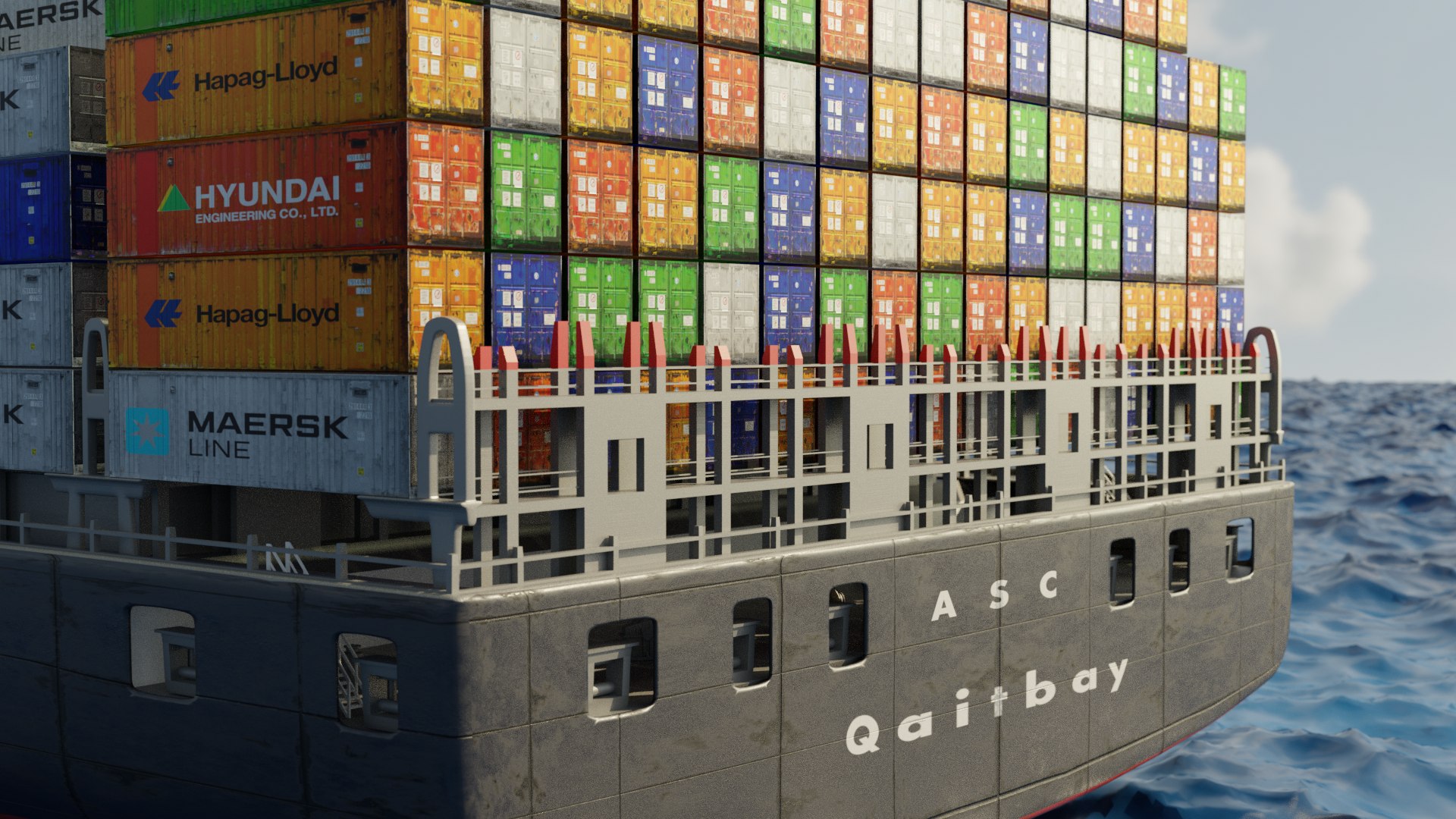 3D Qaitbay Container Ship - TurboSquid 1623242