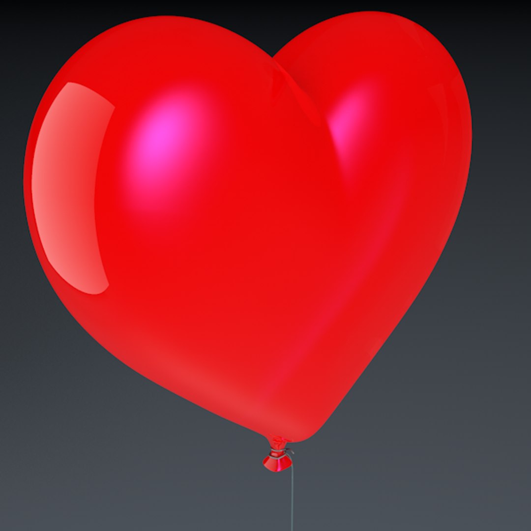 Realistic Heart Shaped Balloon 3d Model