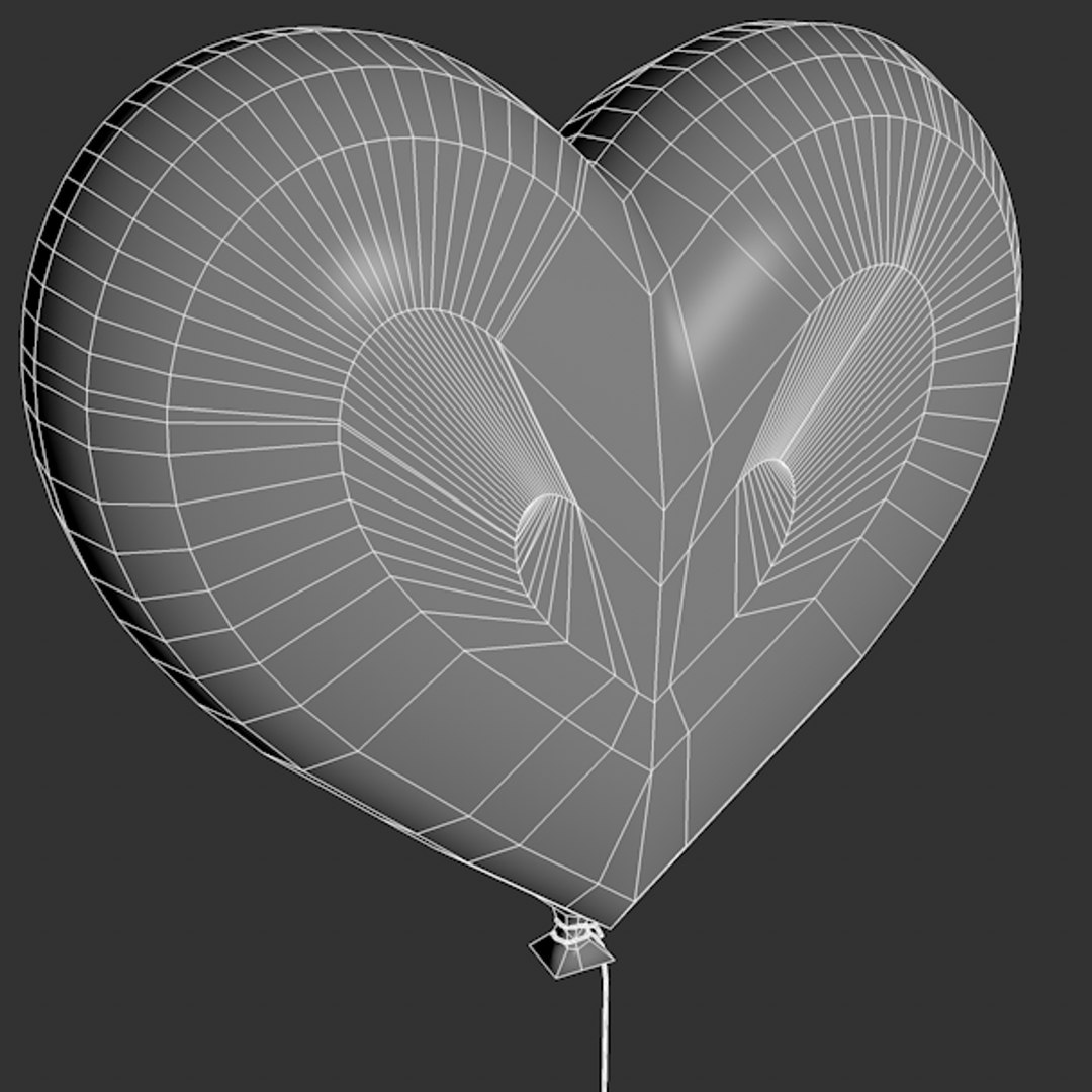 Realistic Heart Shaped Balloon 3d Model