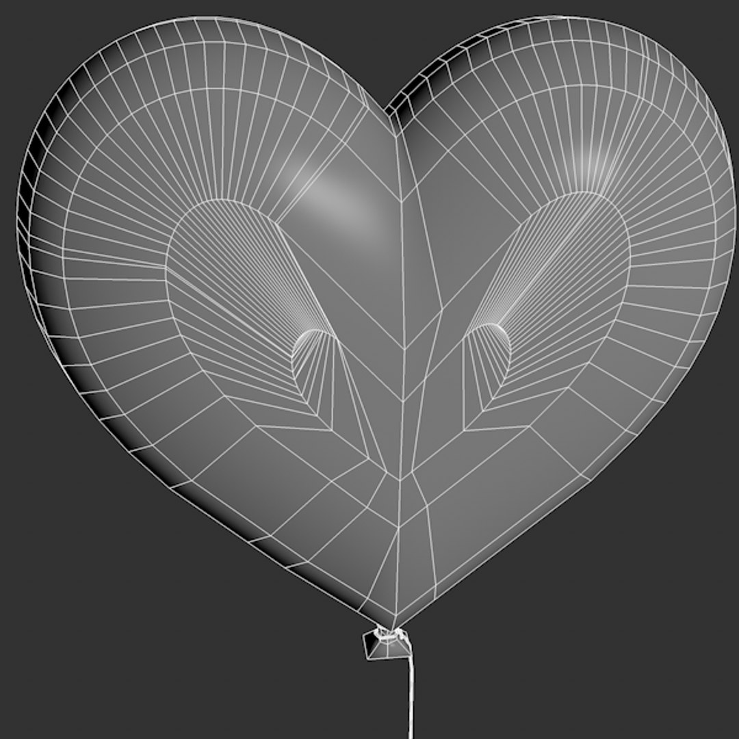 Realistic Heart Shaped Balloon 3d Model