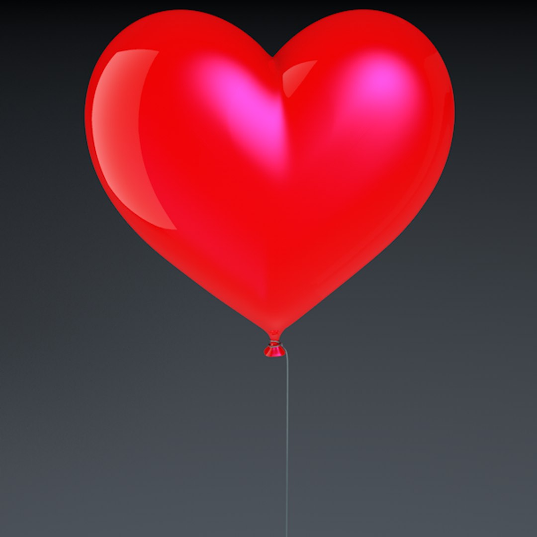 Realistic Heart Shaped Balloon 3d Model