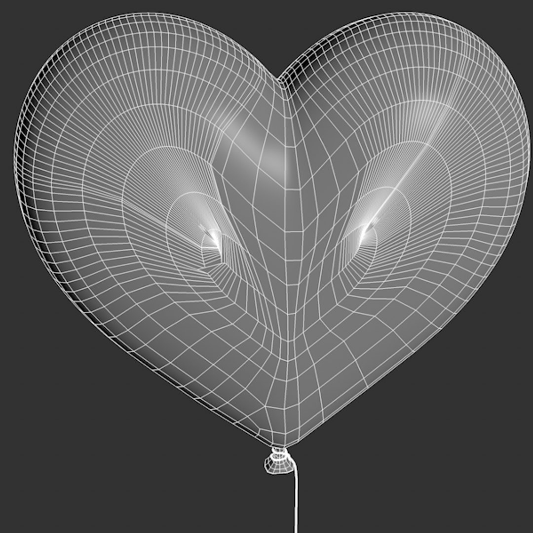 Realistic Heart Shaped Balloon 3d Model