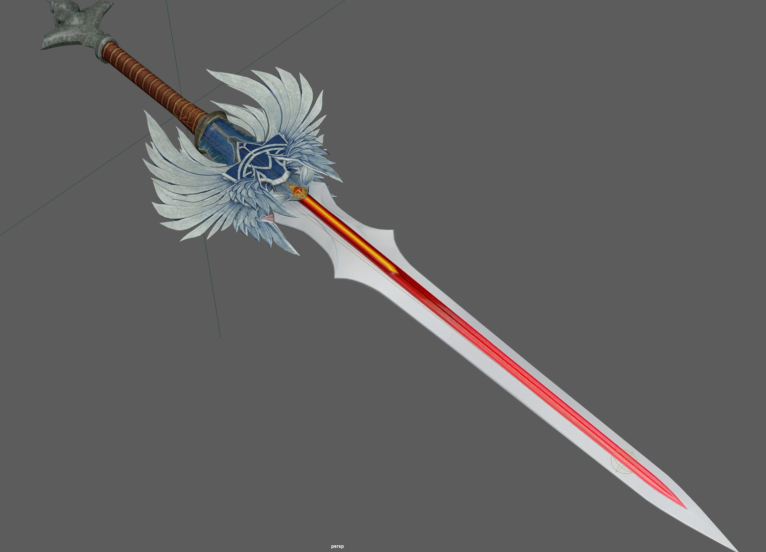 3D Model Angel Elven Stylized Sword - TurboSquid 2048236